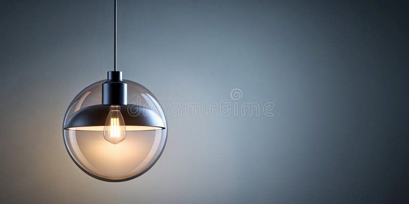 Front Distant View of Modern Round Lamp Hanging AI-Generated Content ...