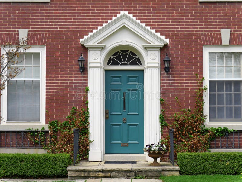 Front door stock image. Image of door, suburban, bush - 115907727