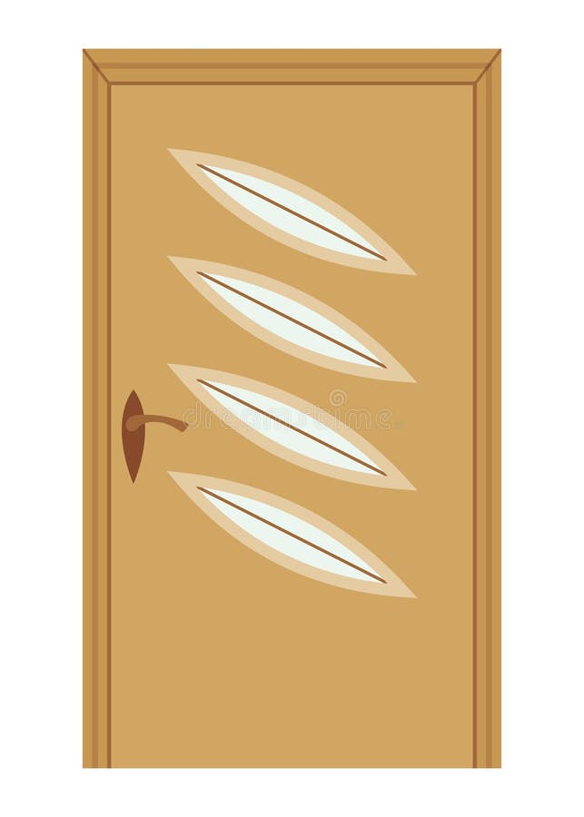 Front Door. Closed Entrance House in Modern Flat Design. Decorative ...