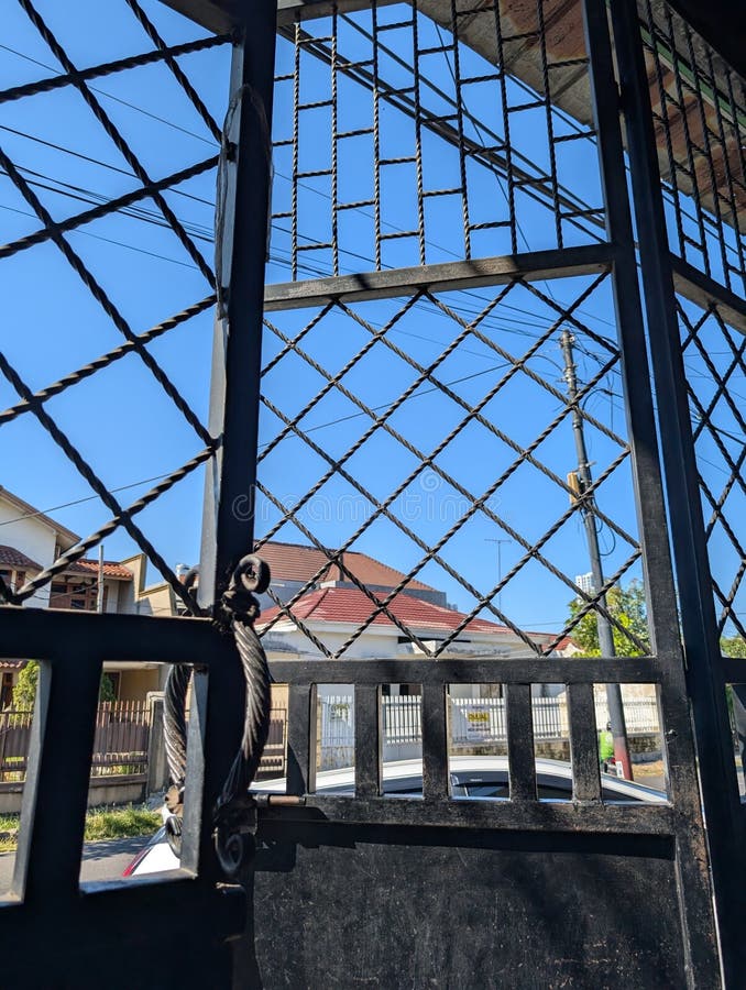 Front Door Gate of the House during Hot Weather Stock Image - Image of ...