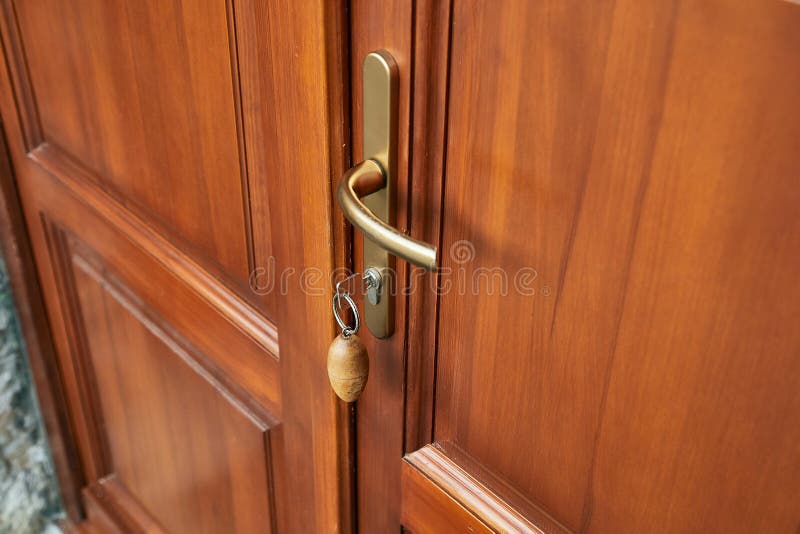 Front Door of a House stock photo. Image of hang, keyholder - 258665210