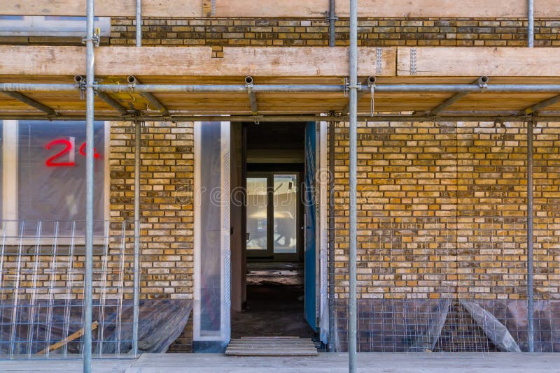 Front Door of a House Under Construction, Construction Site in Rucphen ...