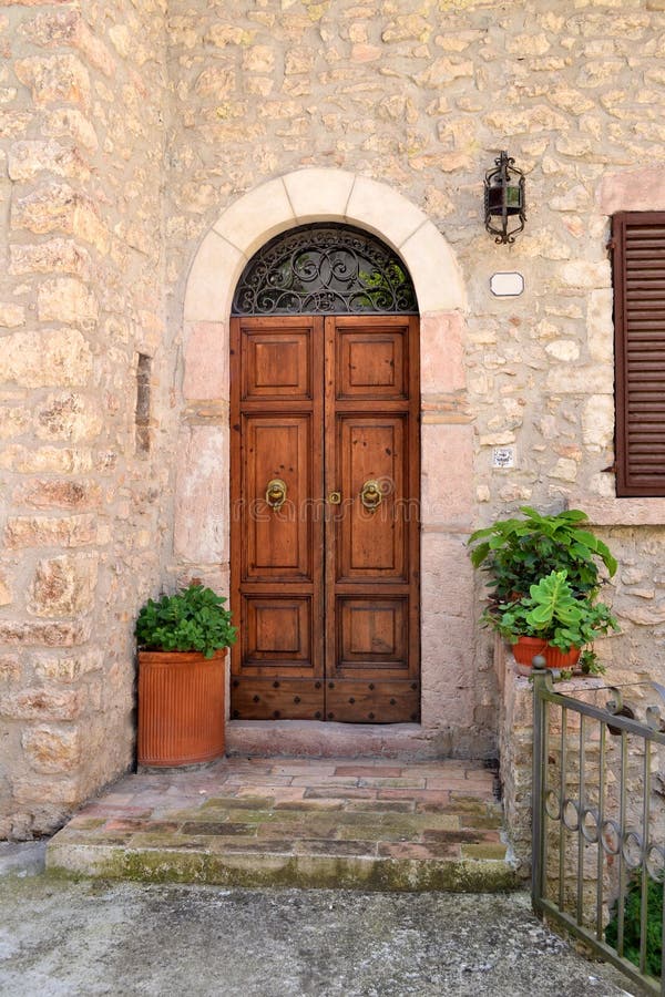 Front door stock image. Image of brown, lock, green, stair - 42723801