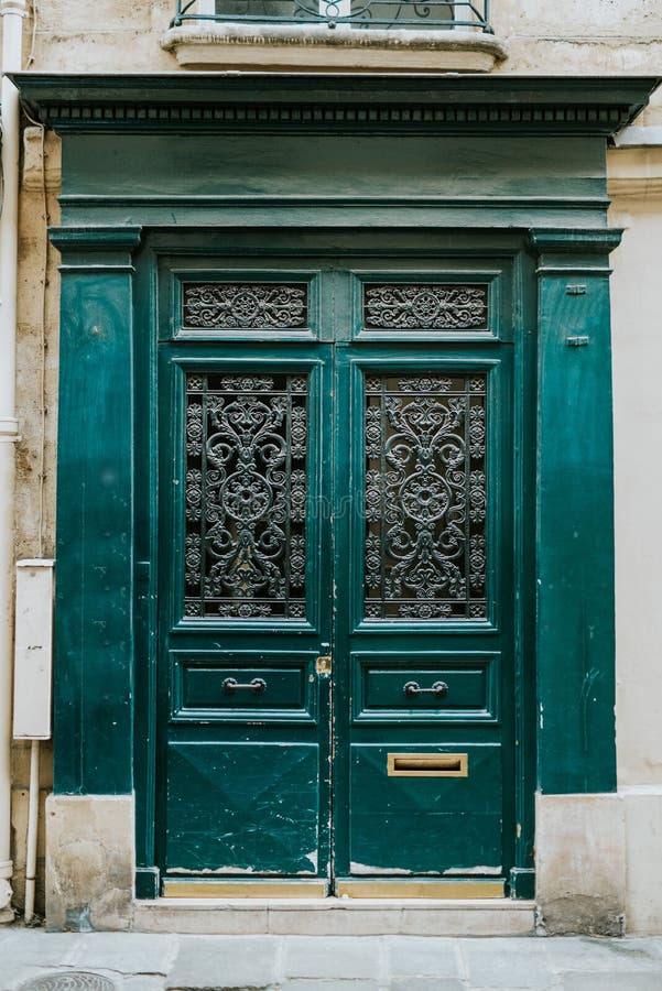 Front Door in Paris stock image. Image of doorway, double - 93258707