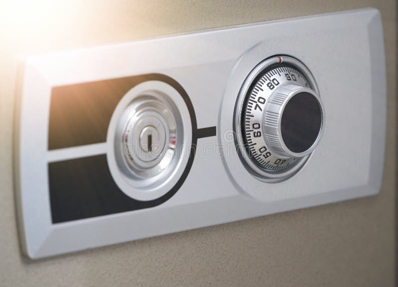 Front Door of Safe,dial Mechanic and Key Hole for Open Stock Image ...