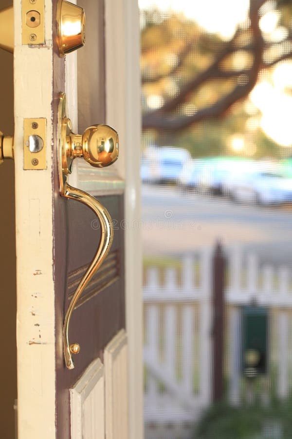 Vertical Shot of an Open, Wooden Front Door Stock Image - Image of ...
