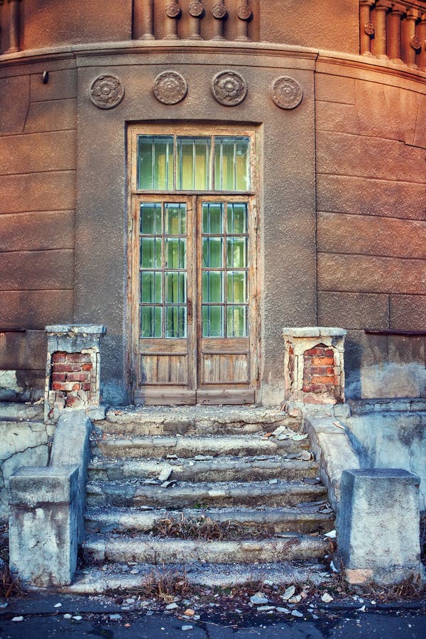 Front Doors of an Old Building Stock Image - Image of light, path: 20121675