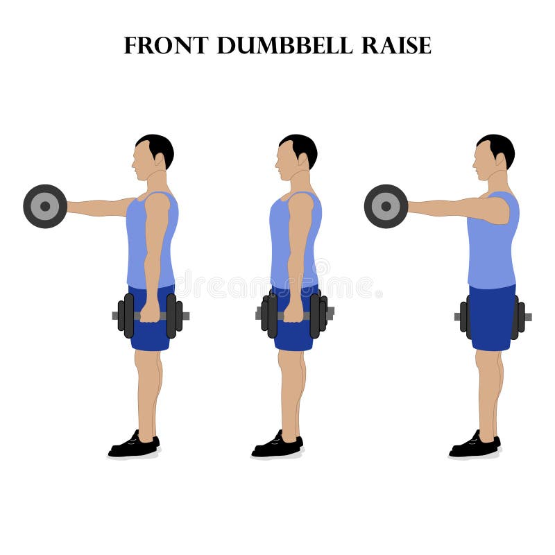 Front Raise Dumbbell Moves Manga Gym Set Illustration Stock Vector ...