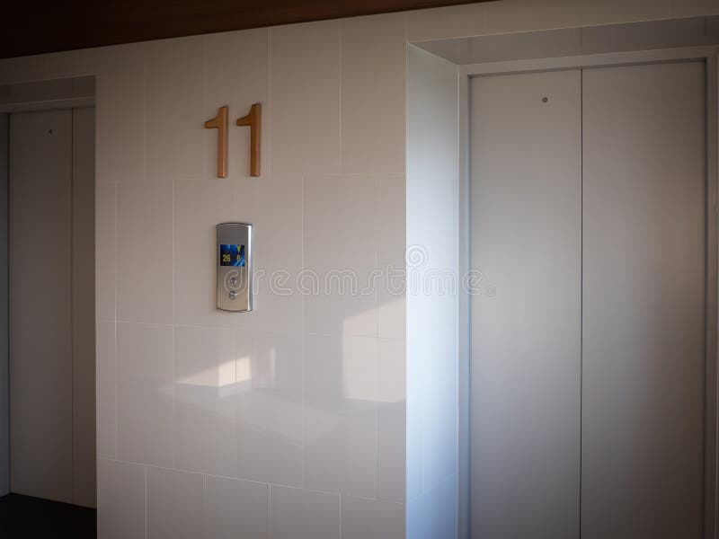 In Front of the Elevator in the Building Stock Photo - Image of lobby ...