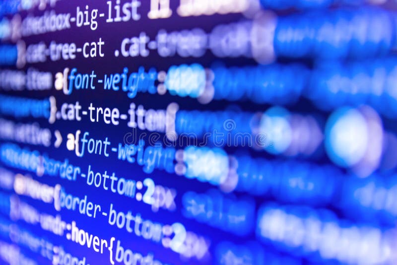 Front-end Applications in the Color Concept. Programmer Working on ...