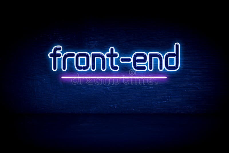 Front-end - Blue Neon Announcement Signboard Stock Image - Image of ...