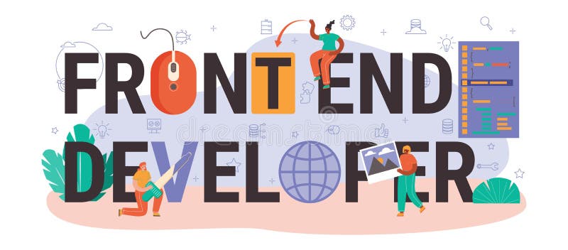 Front End Developer Typographic Header. Website Interface Stock Vector ...