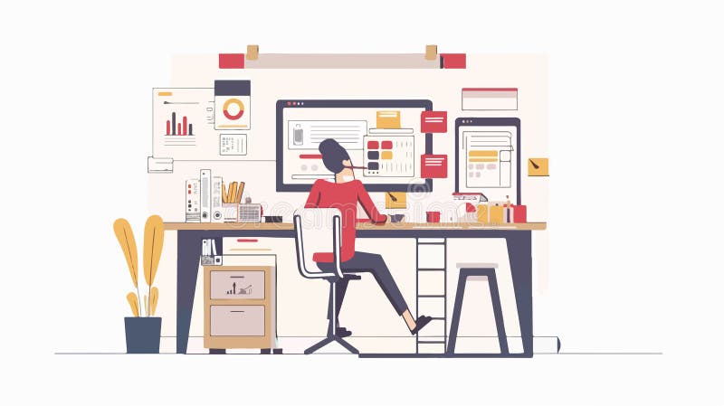 A Front-end Development Concept, Featuring a UI/UX Designer Engaged in ...
