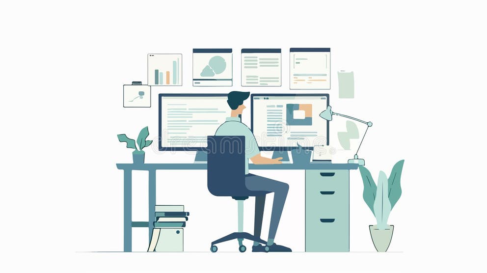 A Front-end Development Concept, Showcasing a UI/UX Designer Working on Digital Design with ...