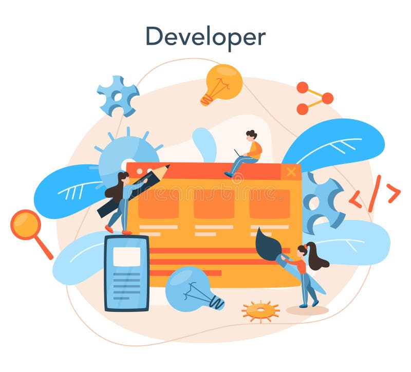 Front-end Development Concept. Website Interface Design Improvement ...