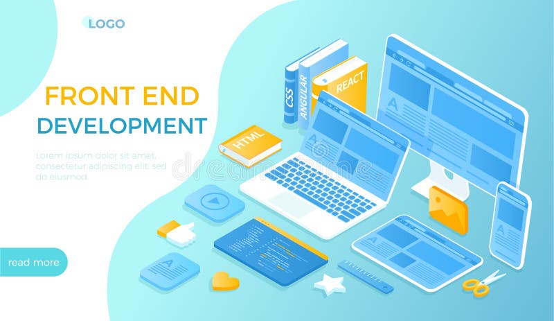 Frontend Development Creating A Site Layout Template Website Ui Ux Interface On A Monitor