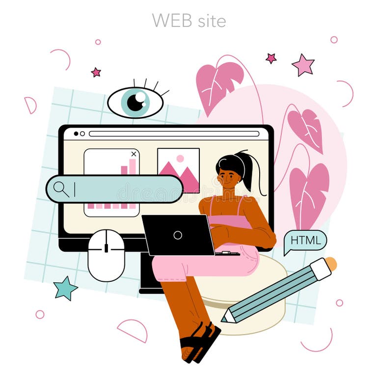 Front End Development Online Service or Platform. Website Interface Stock Vector - Illustration ...