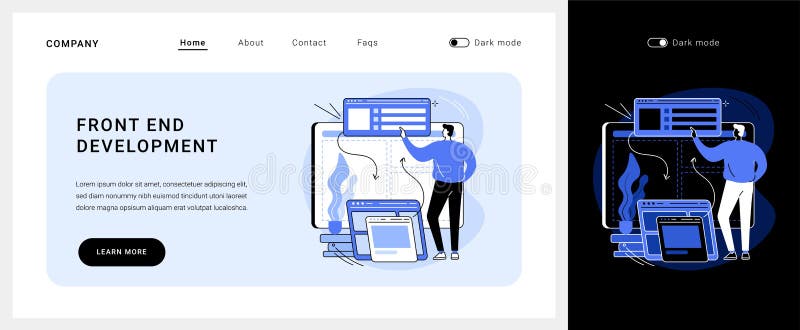 Front End Development Vector Concept Landing Page. Stock Vector ...