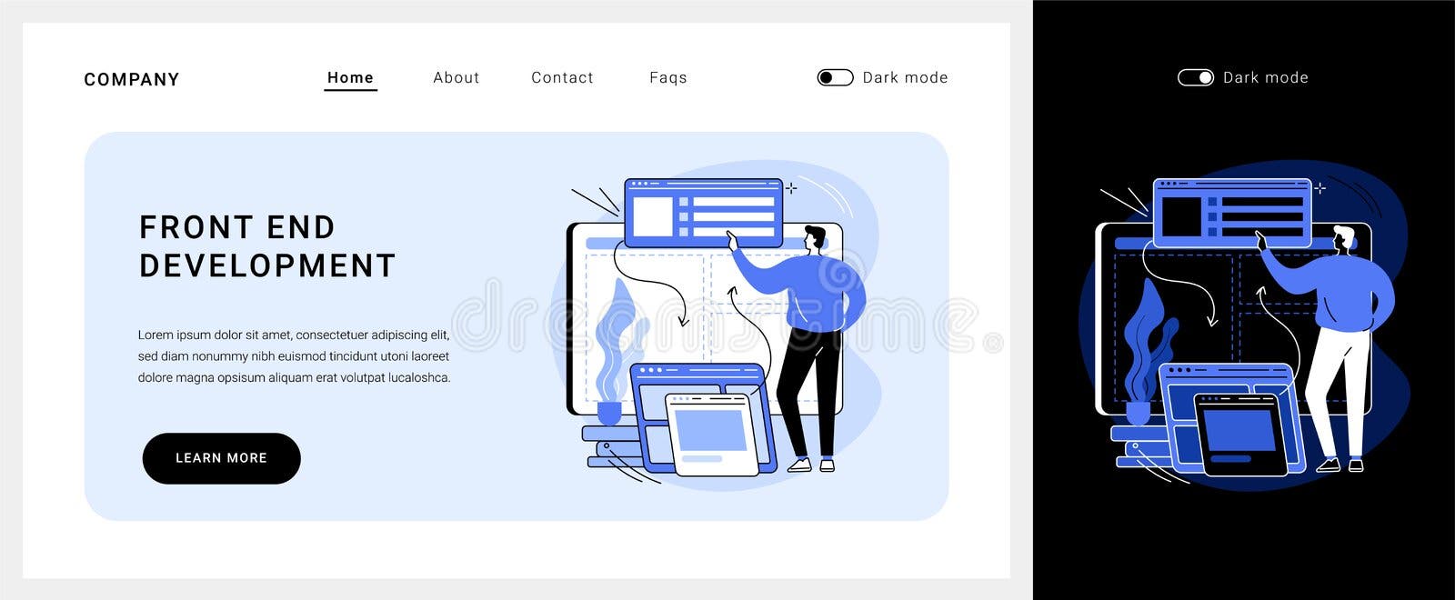 Front End Development it Web Banner Concept. Stock Vector ...