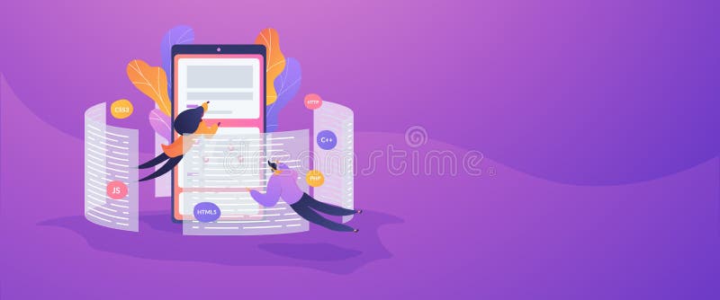 Front End Development it Web Banner Concept. Stock Vector ...