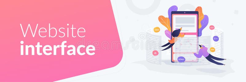 Front End Development it Web Banner Concept. Stock Vector ...