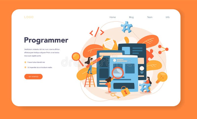 Front-end Development Web Banner or Landing Page. Website Stock Vector ...