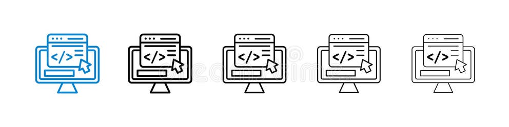 Front End Line Icon Isolated on White Background Stock Vector ...