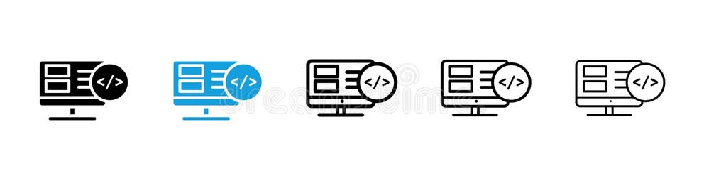 Front End Line Icon Isolated on White Background Stock Vector ...