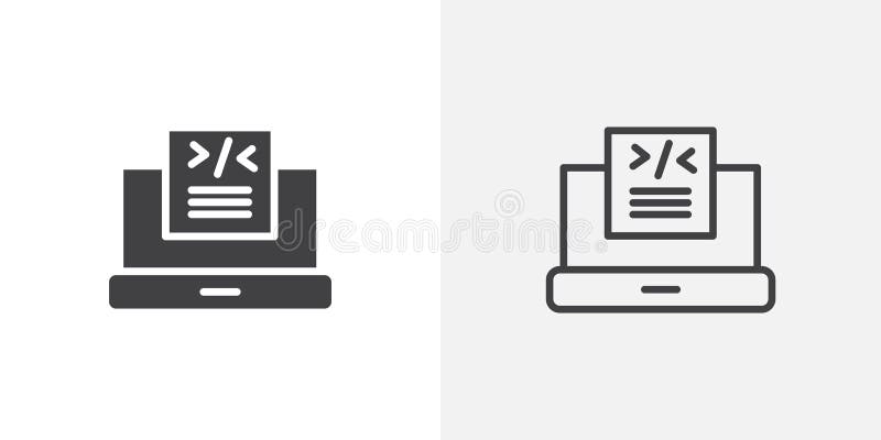 Front End Line Icon Isolated on White Background Stock Vector ...