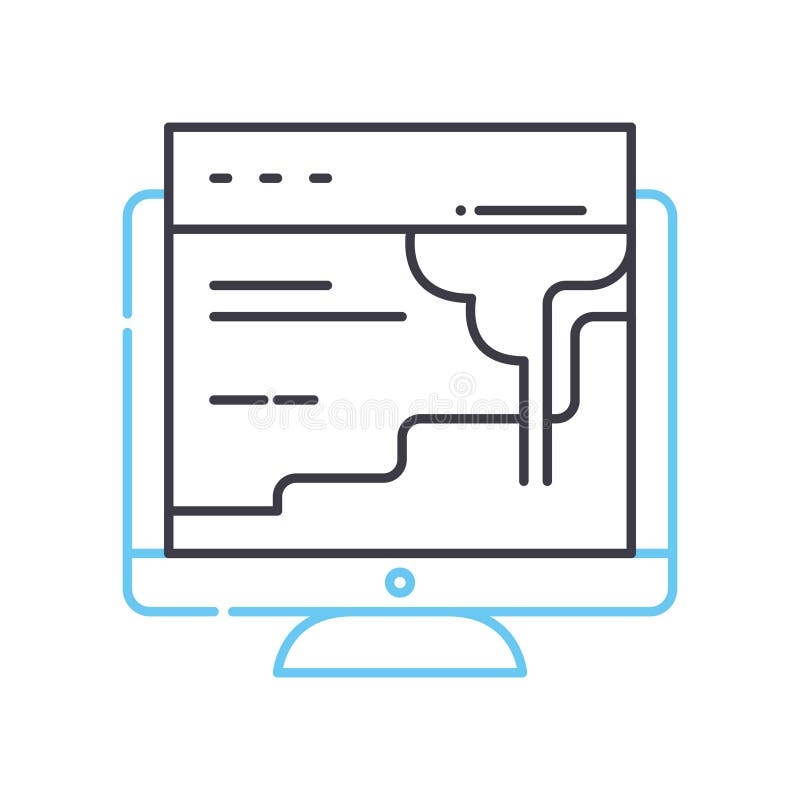 Back End Developer Female Line Icon, Outline Symbol, Vector ...