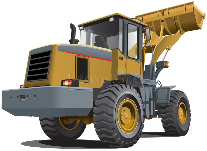Front loader Vector stock vector. Illustration of tires - 4979779