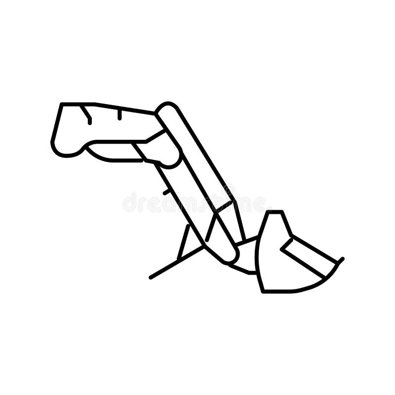 Front End Loader Farm Tool Line Icon Vector Illustration Stock Vector ...