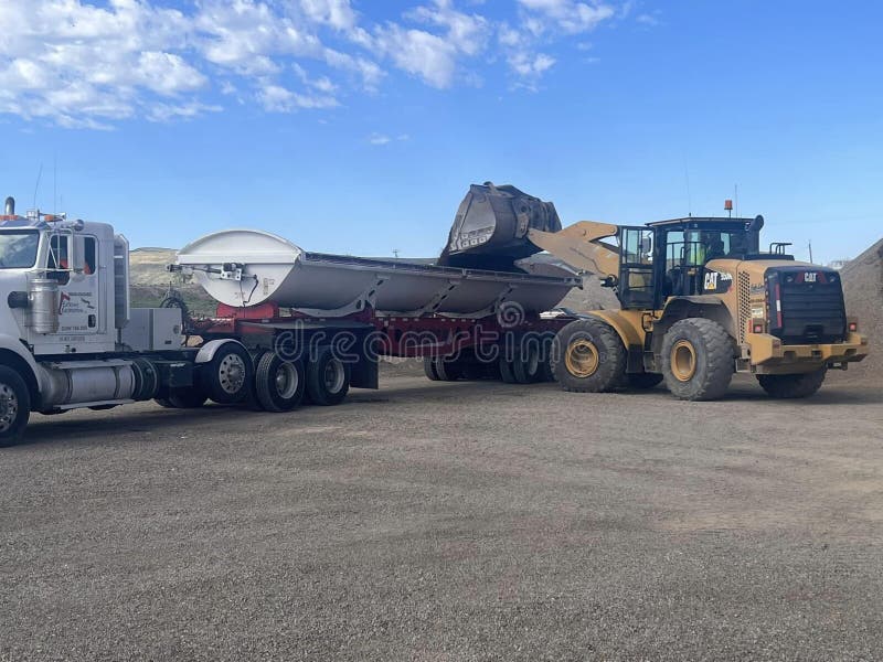 Front End Loader Loading Truck with Sand and Gravel Editorial Stock ...