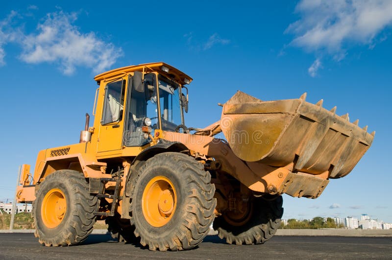 Front end loader machine stock image. Image of building - 17126881