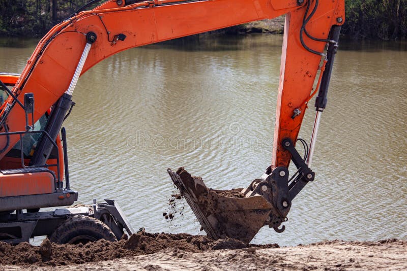 Front End Loader Machine Digging the Earth Stock Photo - Image of ...