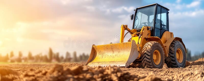A Front-end Loader Operates Diligently on a Bustling Construction Site ...