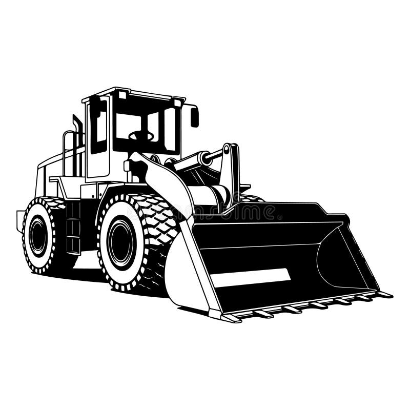Front End Loader Vector Heavy Construction Equipment Outline ...