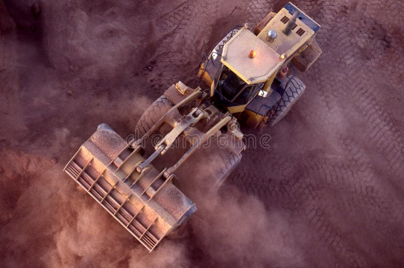 Front End Loader Working Gold Ore Stockpile Stock Image - Image of ...