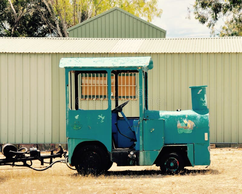 Front End of Retro Trackless Train Stock Photo - Image of outdoor ...