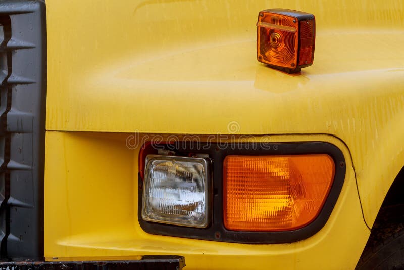 Front End of a Semi Truck while Parked Stock Image - Image of ...