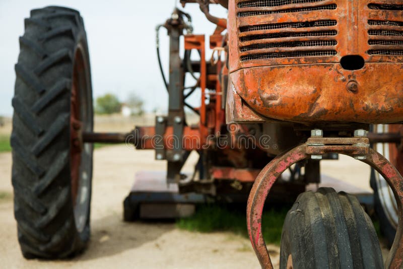 Front end of a tractor stock image. Image of outdoors - 61383693