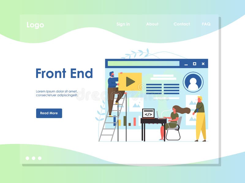 Front End Vector Website Landing Page Design Template Stock Vector ... Front End Vector Website Landing Page Design Template Stock Vector ...