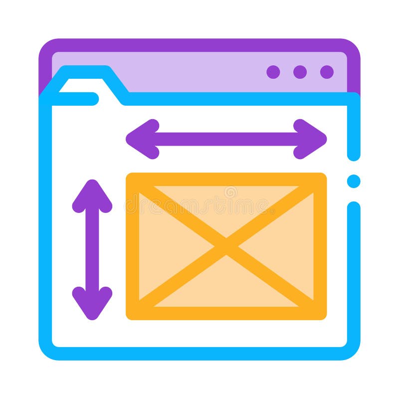 Front End Web Design Sizes Icon Vector Outline Illustration Stock ...