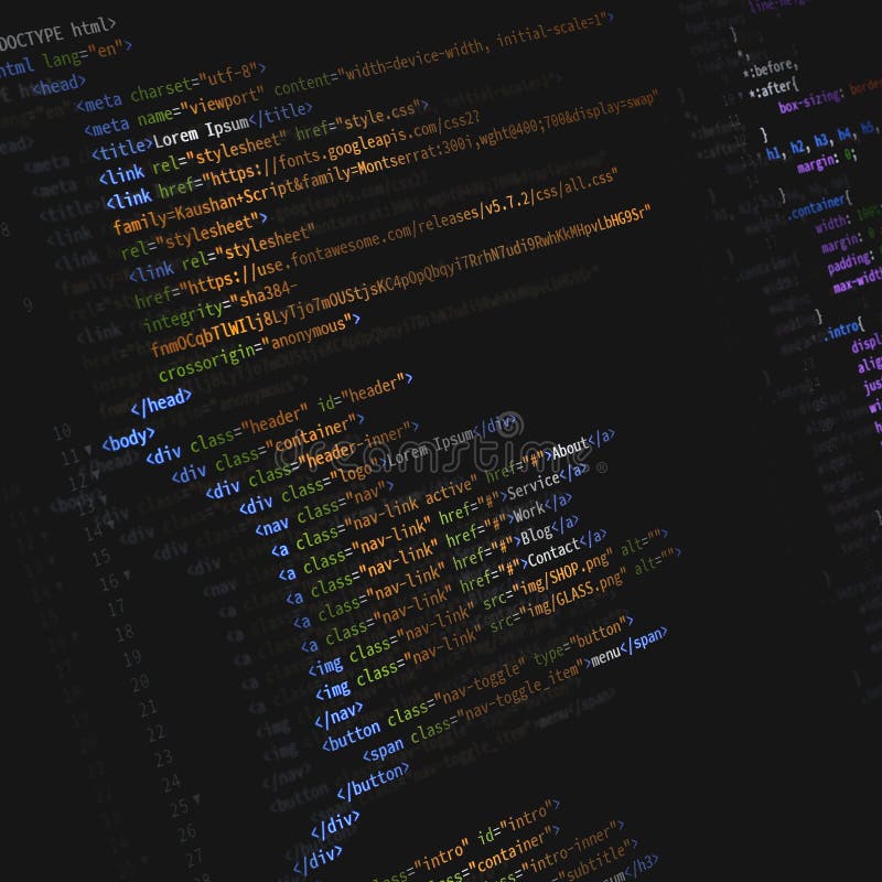 Javascript Html Front End Code Computer Programming Source Code Stock Illustrations 20