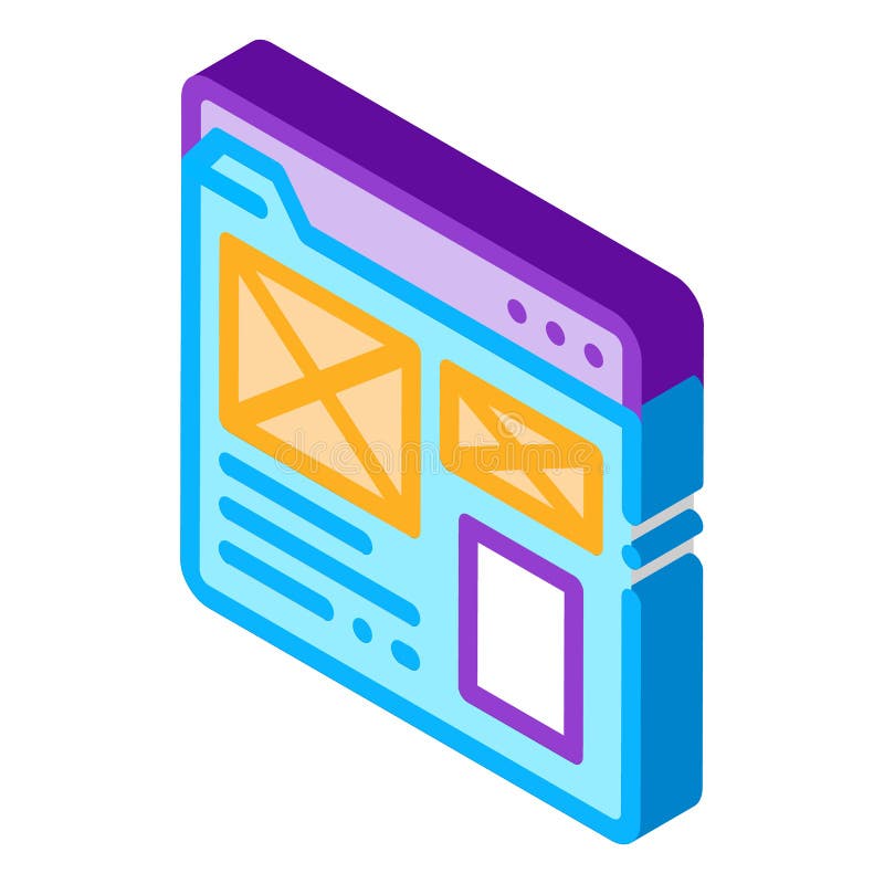 Front End Web Site Style Isometric Icon Vector Illustration Stock ...