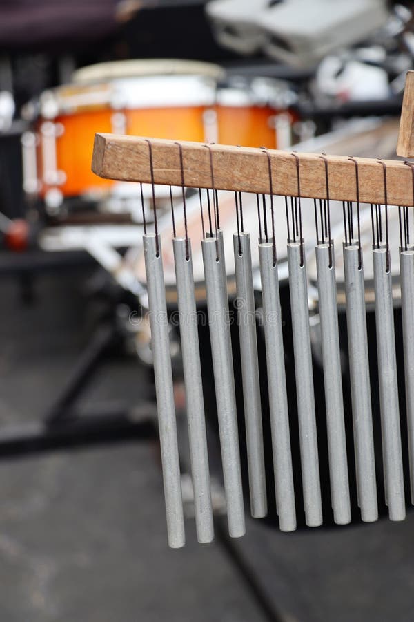 Front Ensemble Bass Drum Skin Stock Image - Image of brown, students ...
