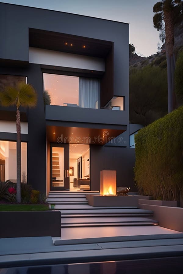 Front Entrance Modern House Design and Architecture. Generative Ai. Ai ...