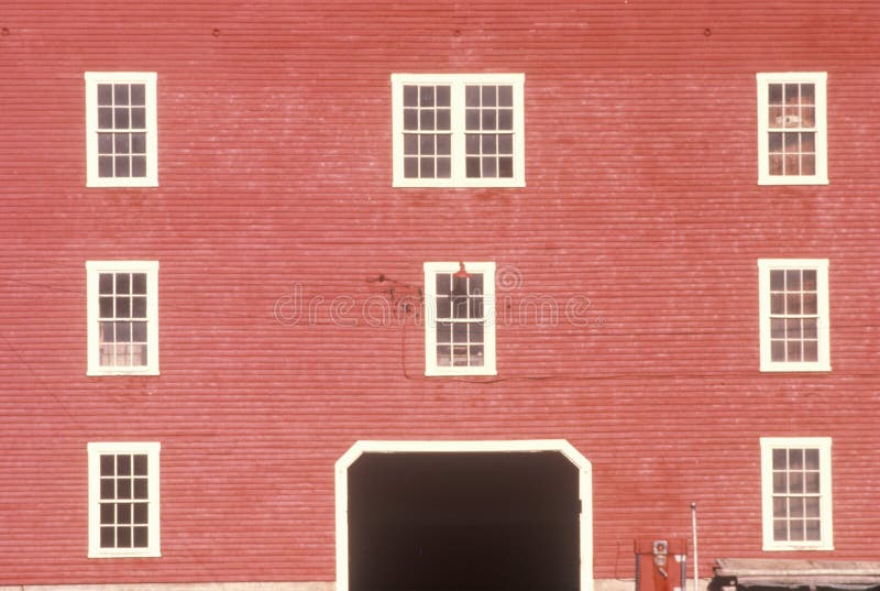 Front Entrance of Red Barn, VT Stock Photo - Image of america, color ...