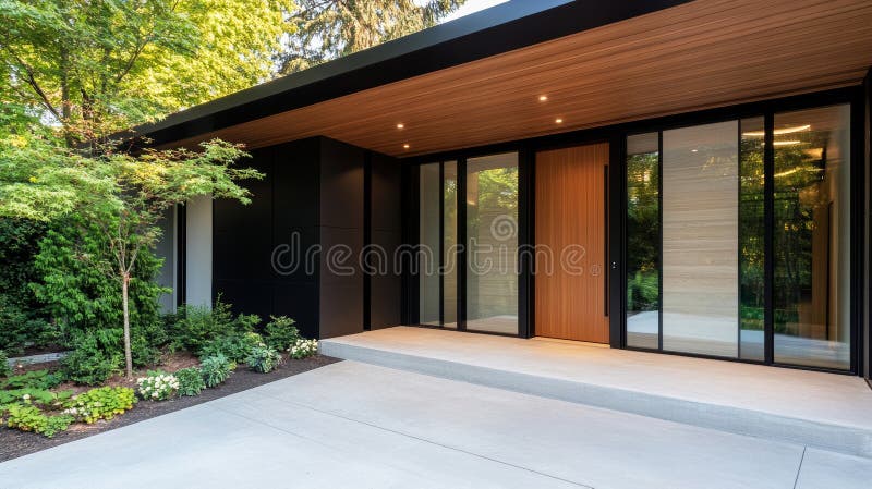 Modern Front Entrance Design Featuring Minimalist Architecture and ...