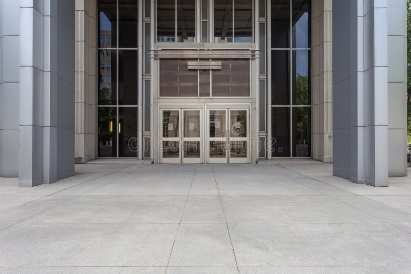 Front Entrance To a Generic Office Building with Modern Architecture ...